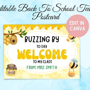 Editable Teacher Welcome Back to School for Students Postcard for Any ...