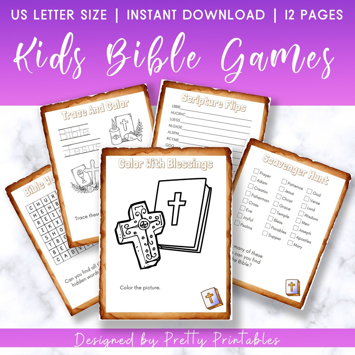 Printable Bible Games for Kids Bible Trivia Game Bible Facts - Etsy