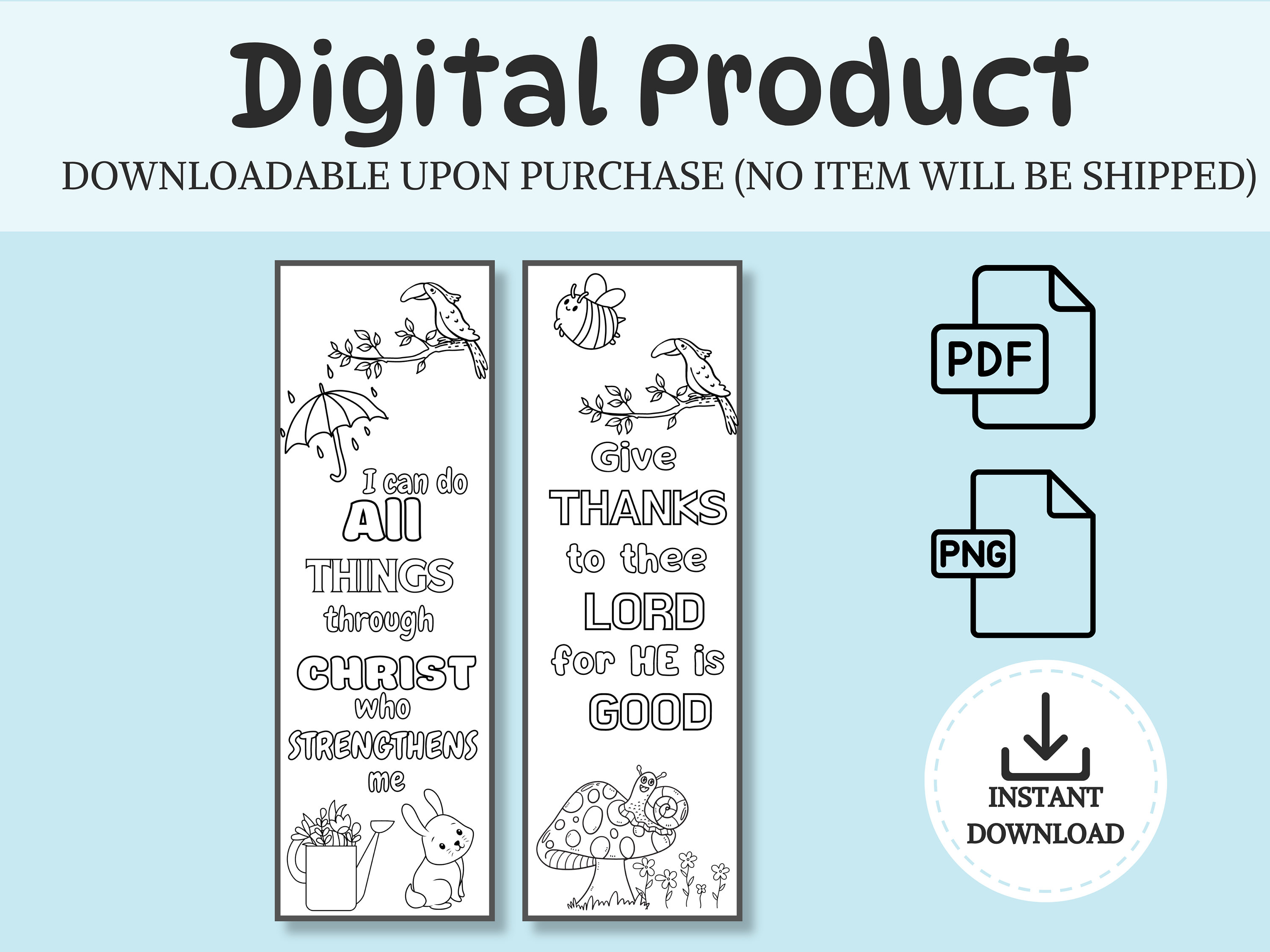 Bible Verse Coloring Bookmarks for Kids Scripture Bookmarks Sunday ...