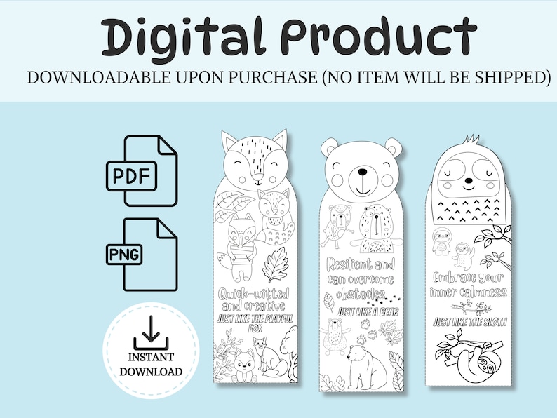 Coloring Bookmarks Kids Coloring Animals Printable Class School ...