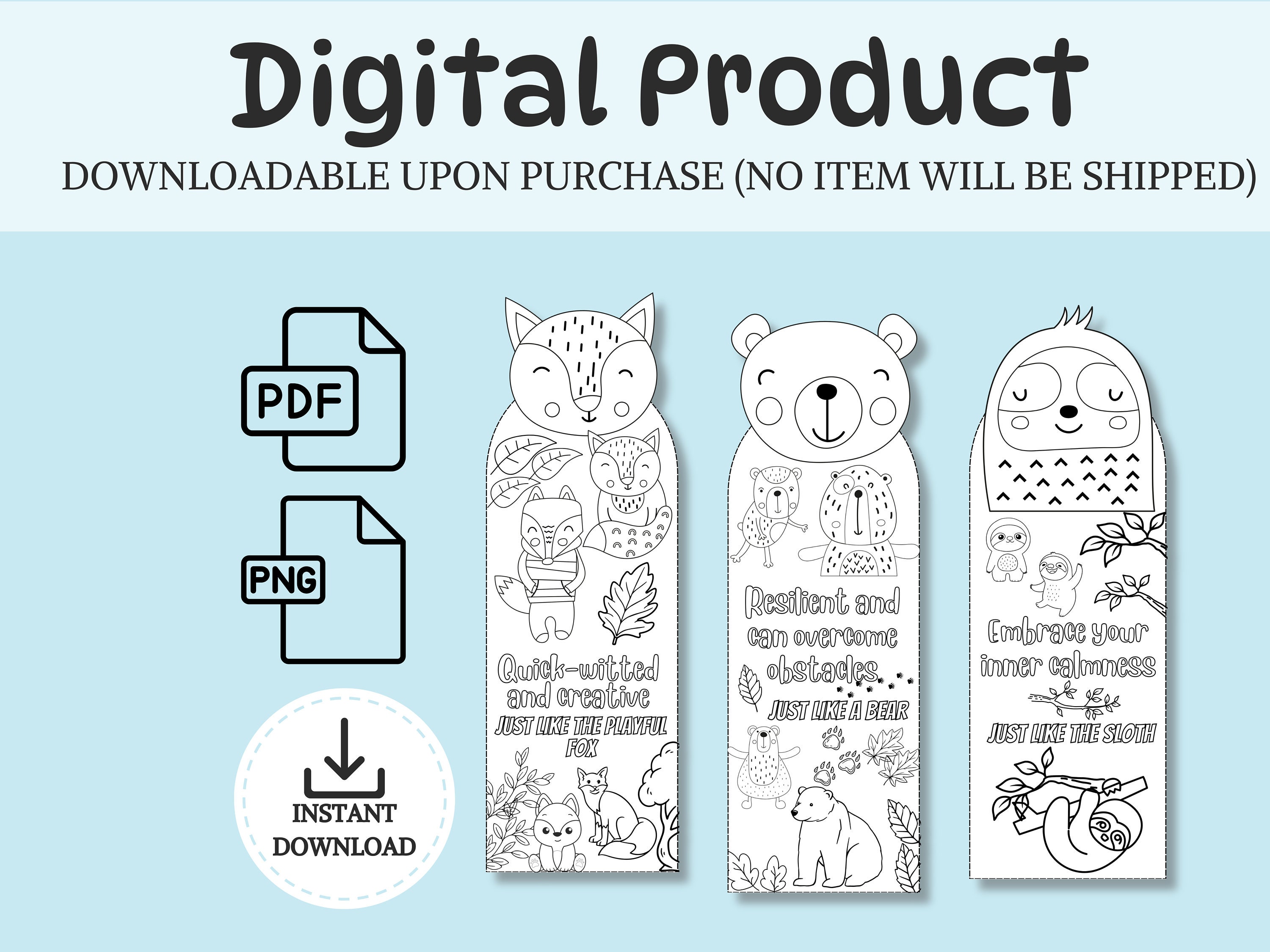 Coloring Bookmarks Kids Coloring Animals Printable Class School ...