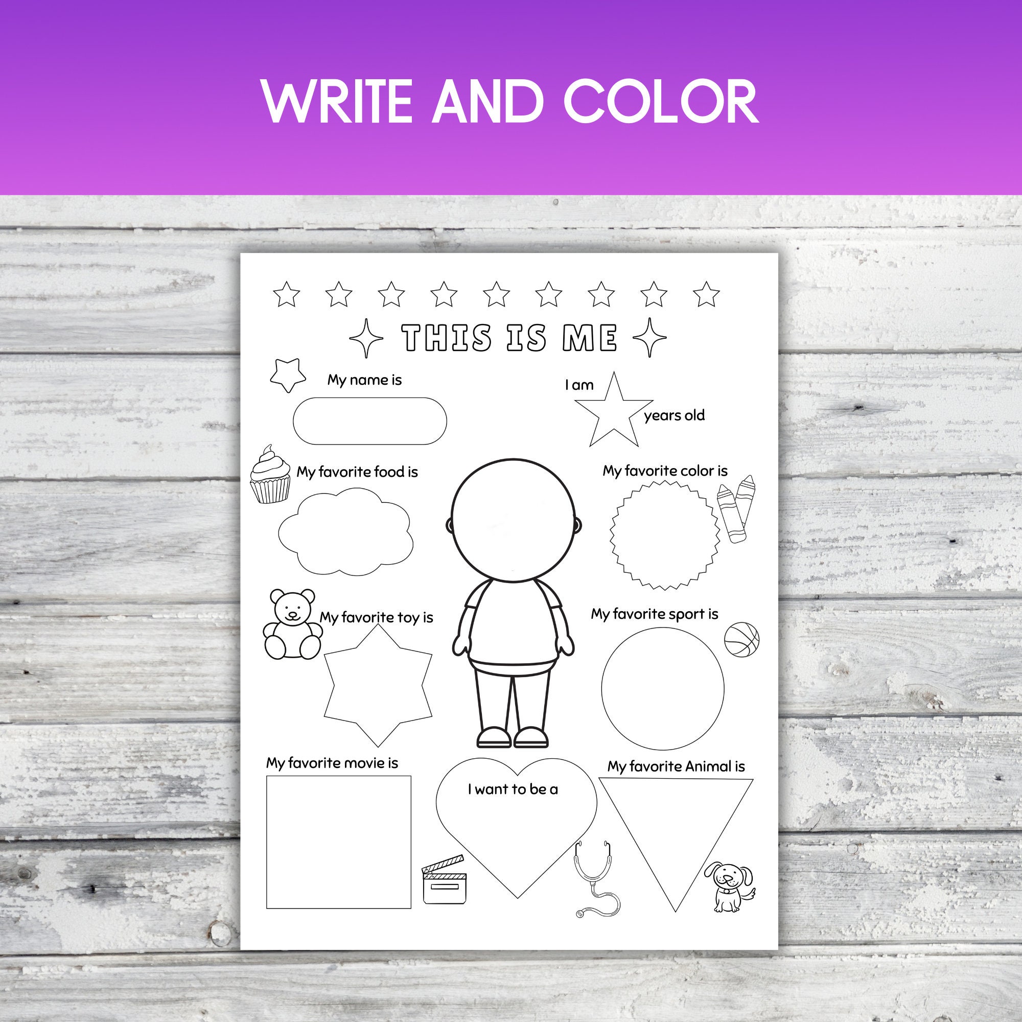 All About Me Preschool First Day of School Get to Know Me Back to ...