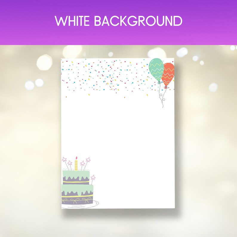 Birthday Stationery, Printable Stationery, Birthday Gifts, Birthday ...