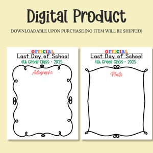 End of the Year Printable Autographs Sheet 2024-2025 Last Day of School ...