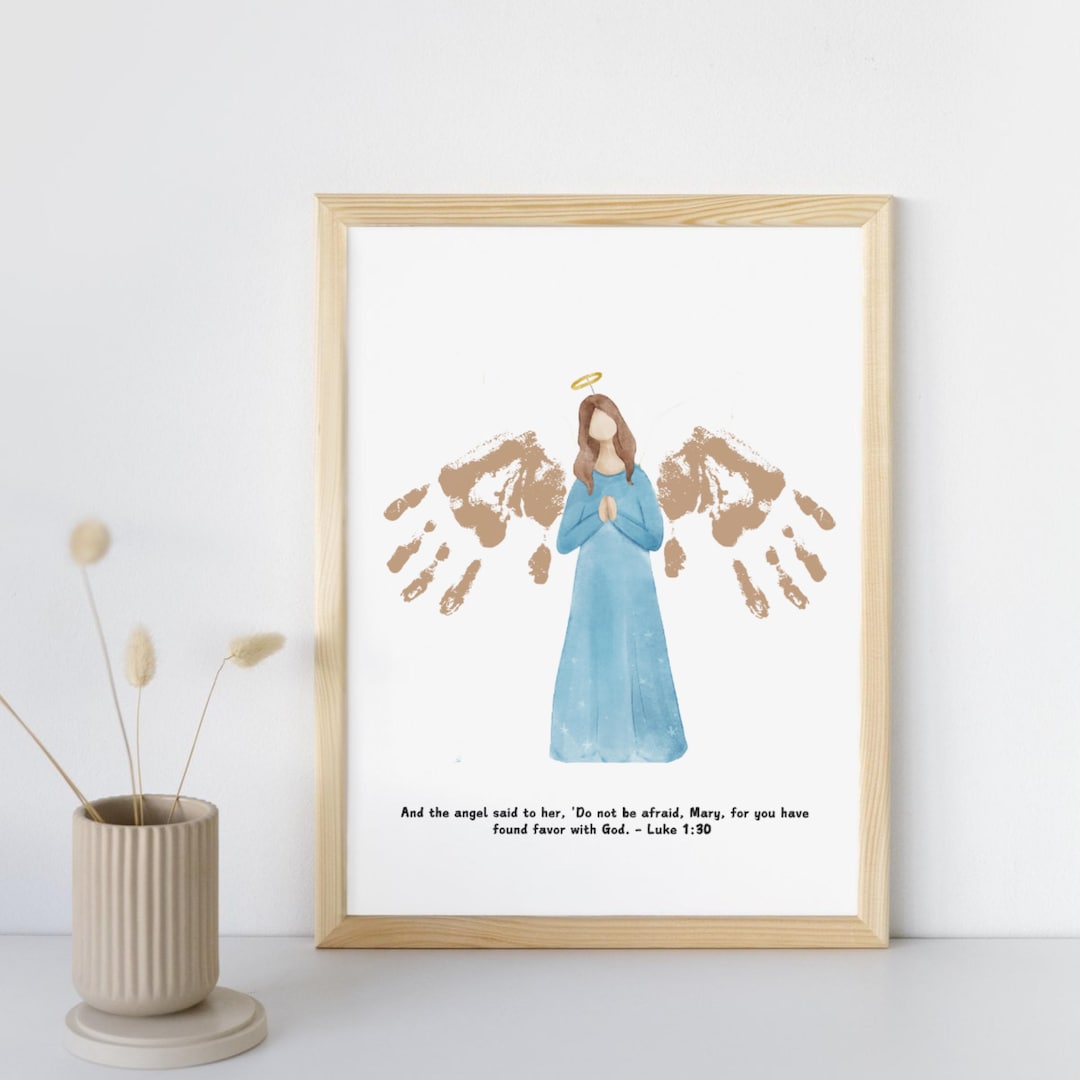 Christmas Angel Nativity Handprint Craft Printable Christmas Handprint ...