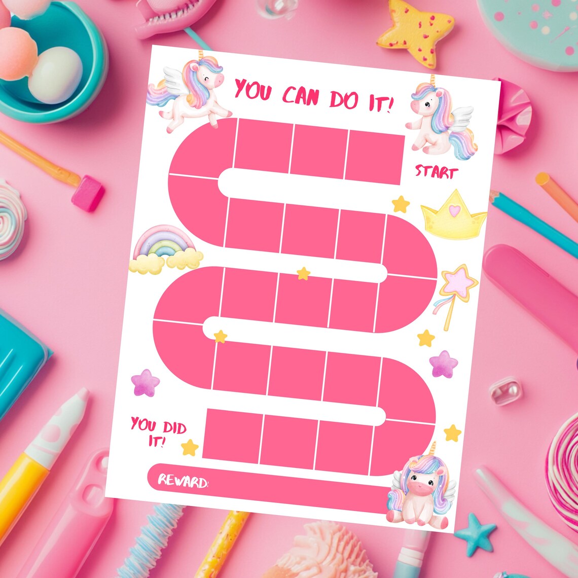 Unicorn Reward Chart for Kids Printable Unicorn Kids Routine Behavior ...