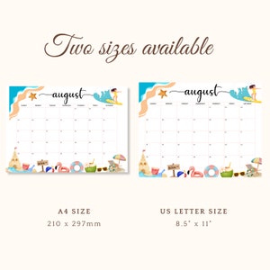 August 2024 Calendar Printable Kids Calendar 2024 Fillable Calendar ...