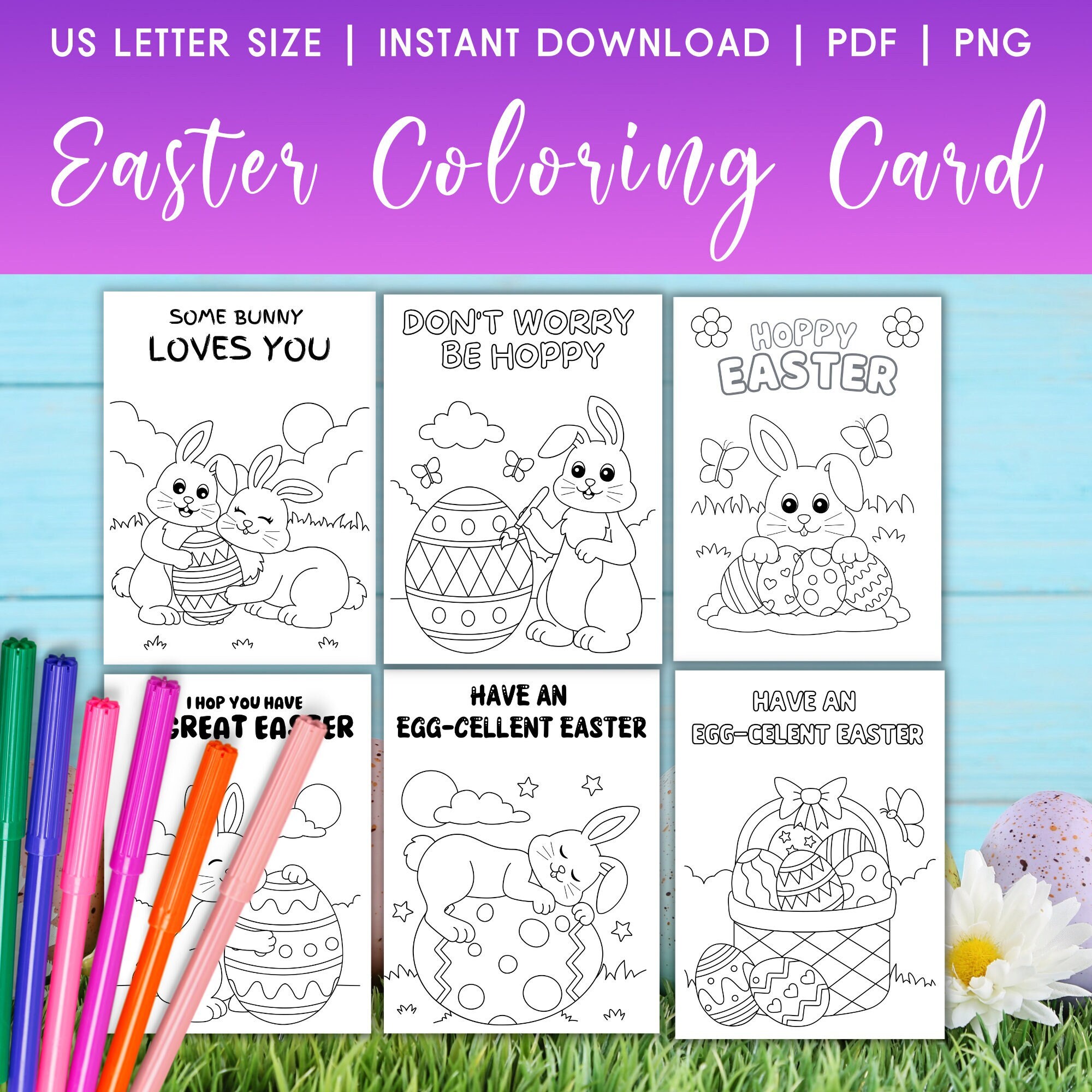 Printable Easter Coloring Cards Teachers Easter Coloring Pages for Kids ...