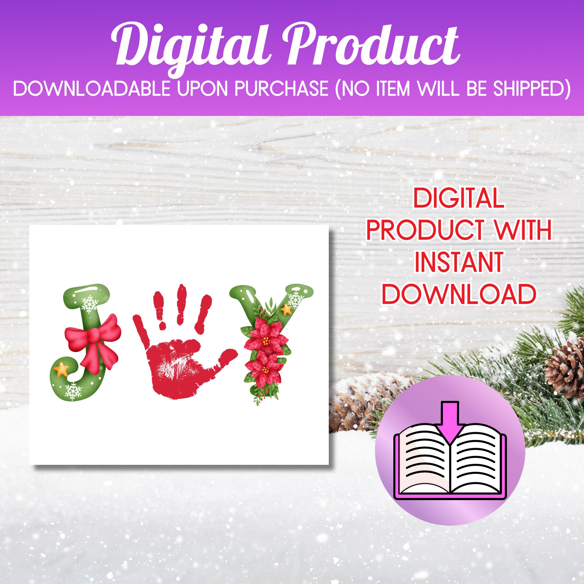 Christmas Handprint Art for Kids Craft Printable Toddler Christmas Joy ...