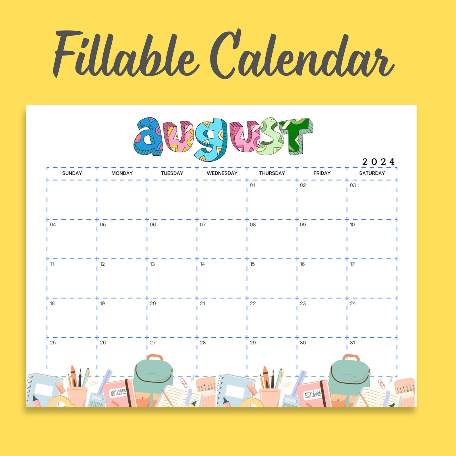 2024-2025 School Year Calendar Seasonal Monthly Theme Prek Preschool ...