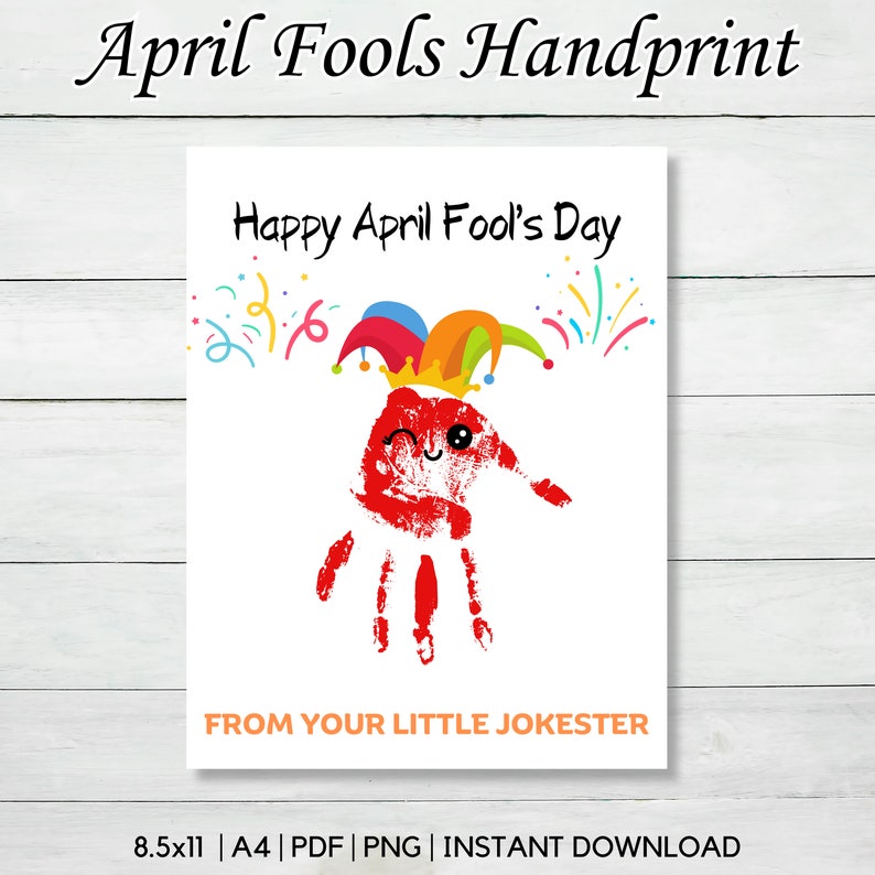 April Fools Day Handprint Craft Art 1st April Spring DIY Craft Kids ...