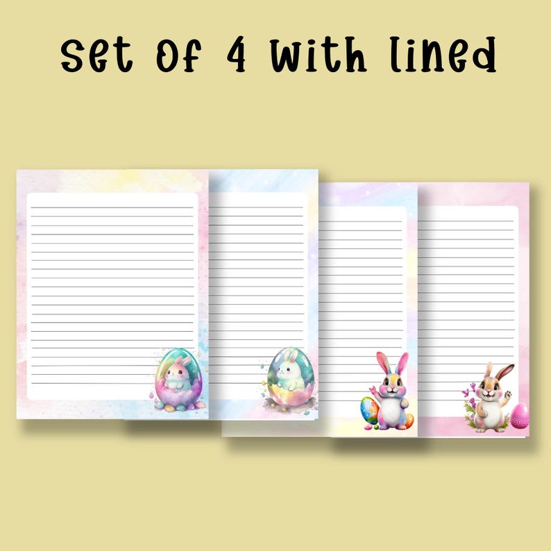 Easter Bunny Stationery Printable Stationery Easter Writing Paper ...