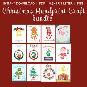 Christmas Handprint Footprint Craft BUNDLE 12 Prek Preschool ...