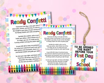 Editable Ready Confetti First Day of School Printable Poem Night Before ...