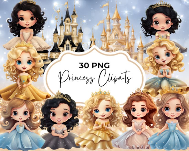 Little Princess Clipart PNG Princess Birthday Fairytale Princess ...