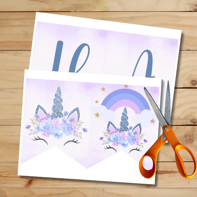 Unicorn Happy Birthday Banner Printable Unicorn Party Decorations ...