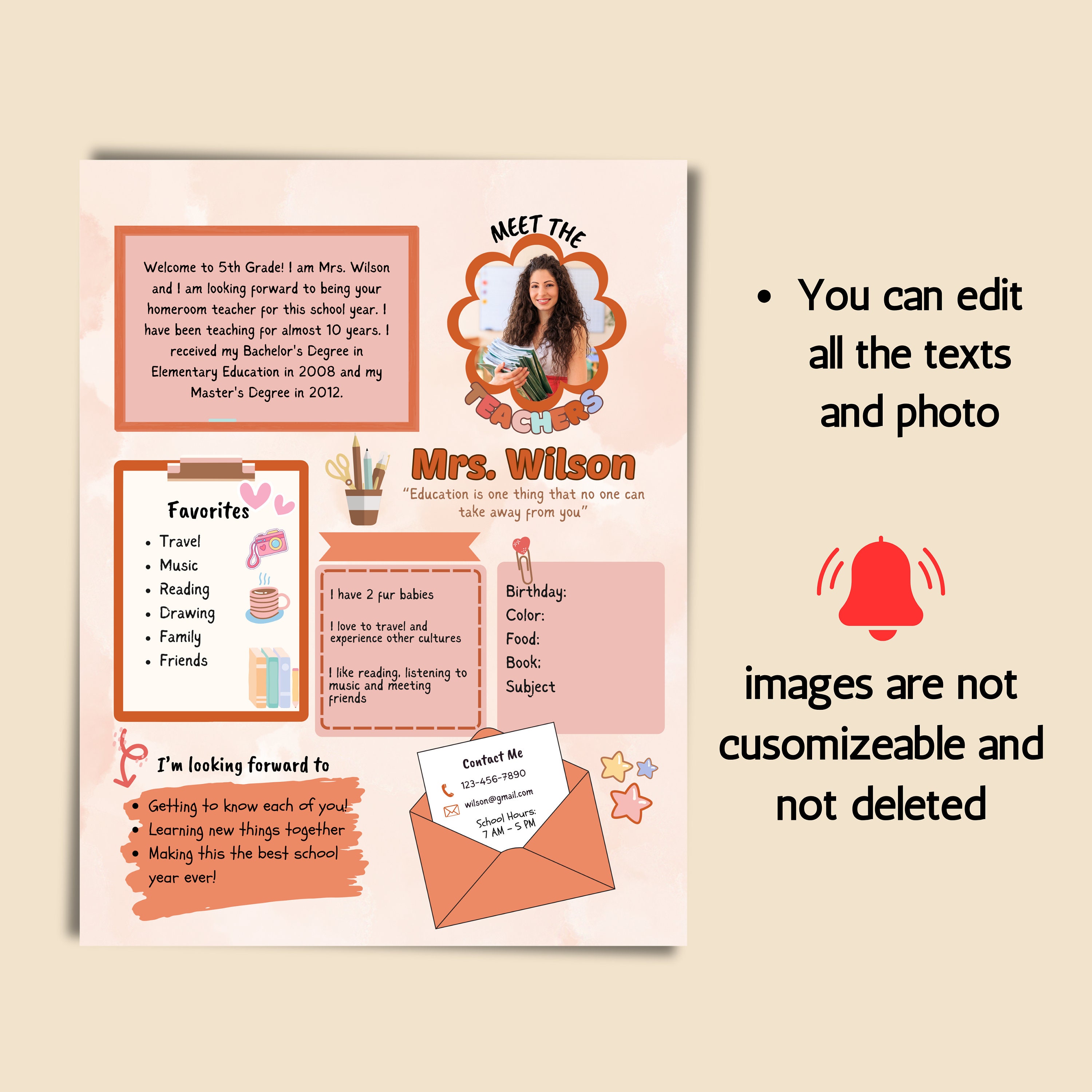 Editable Meet the Teacher Template Flyer Back to School Printable ...