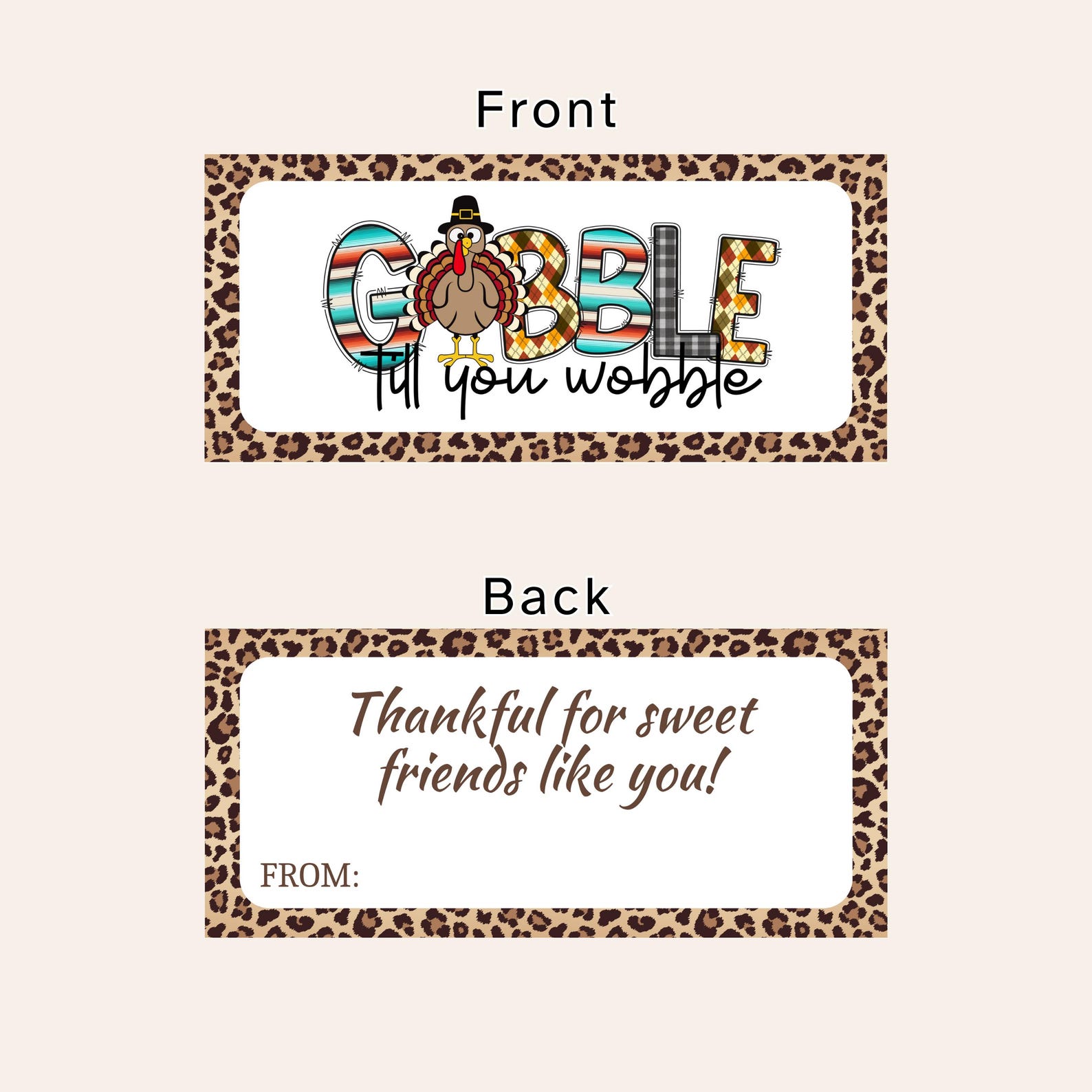 Editable Thanksgiving Treat Bag Topper Funny Gobble Till You Wobble ...