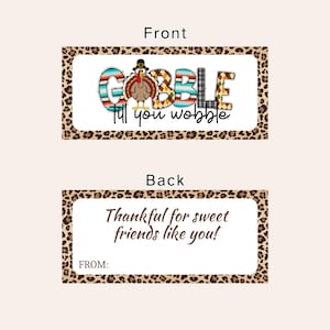 Editable Thanksgiving Treat Bag Topper Funny Gobble Till You Wobble ...