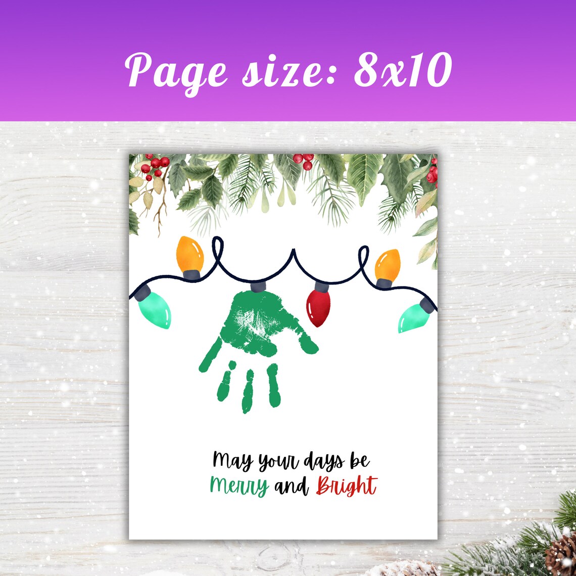 Christmas Handprint Craft Printable Christmas Lights Handprint Art DIY ...