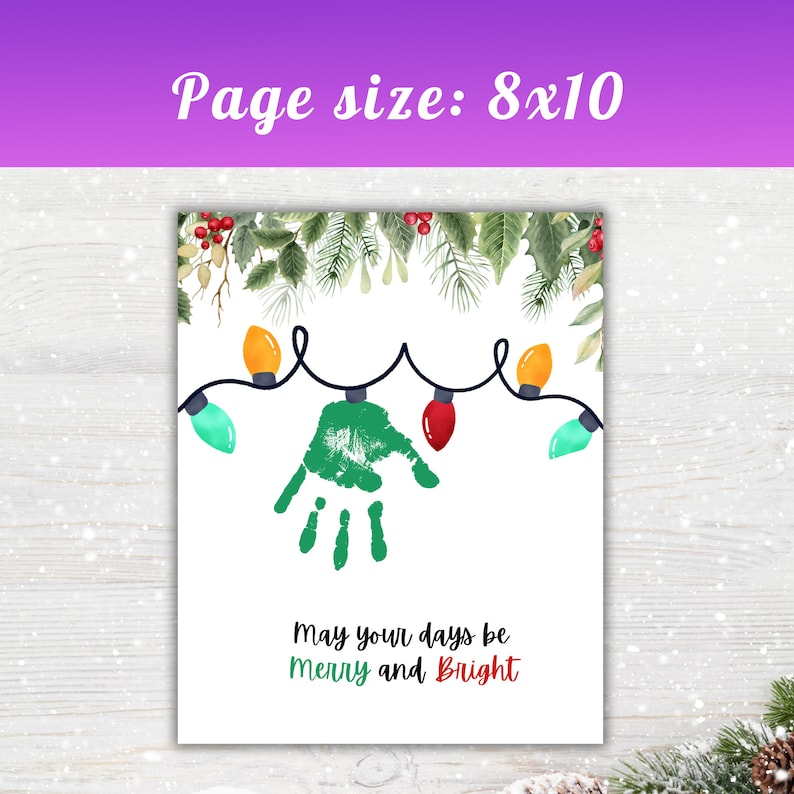 Christmas Handprint Craft Printable Christmas Lights Handprint Art DIY ...