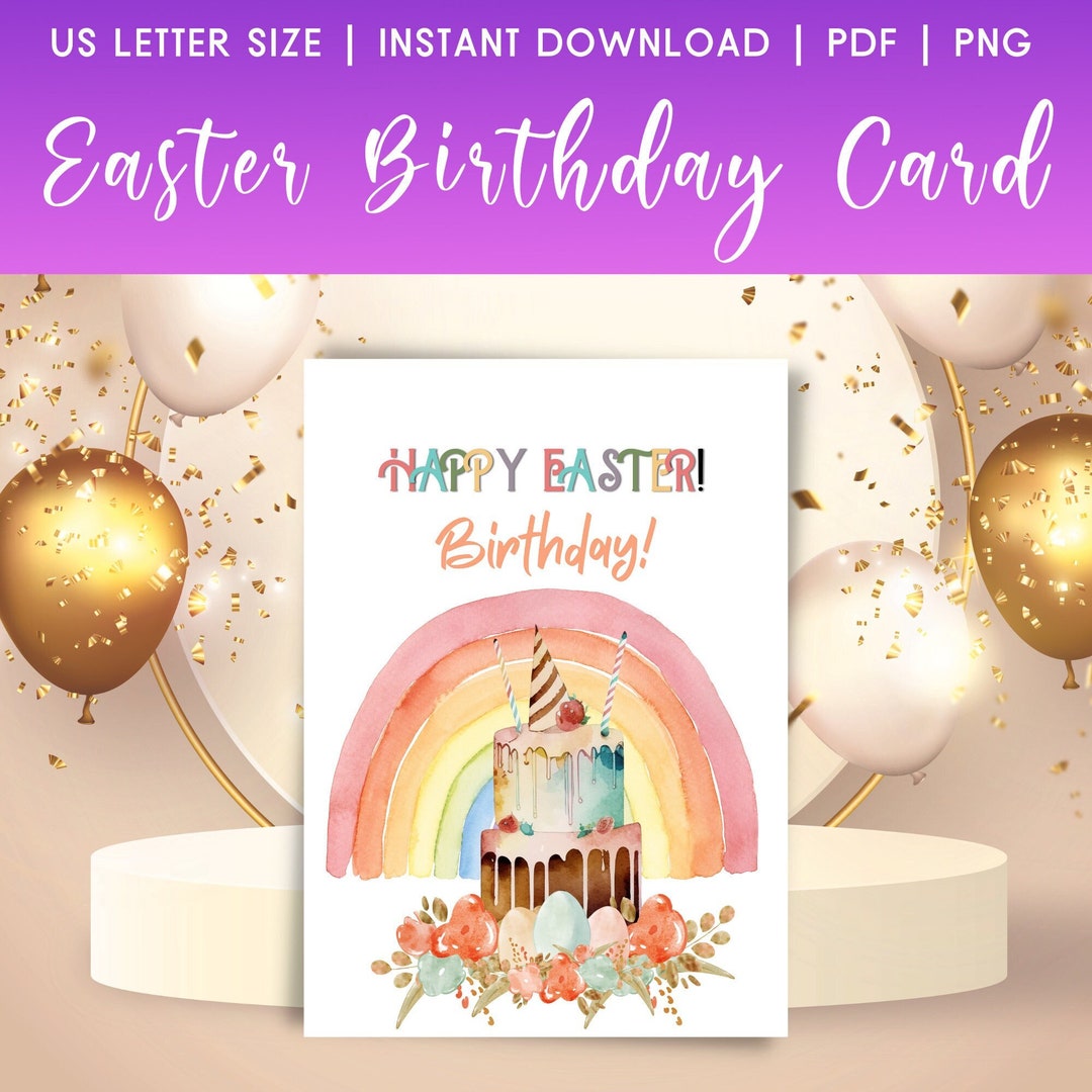 Easter Birthday Card Happy Birthday Card at Easter Greetings Card for ...