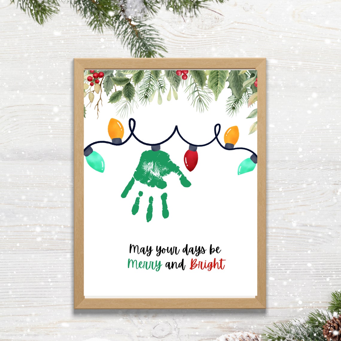 Christmas Handprint Craft Printable Christmas Lights Handprint Art DIY ...
