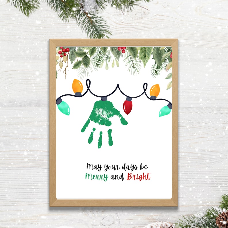 Christmas Handprint Craft Printable Christmas Lights Handprint Art DIY ...