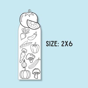 Food Coloring Bookmarks Kids Vegetables Fruits Coloring Classroom ...