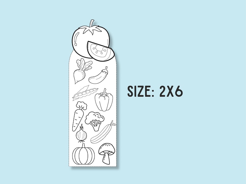 Food Coloring Bookmarks Kids Vegetables Fruits Coloring Classroom ...