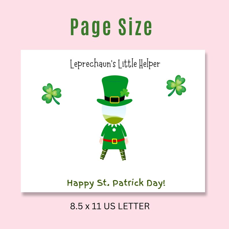 Custom Leprechaun Face, St Patricks Day Printable Footprint, St Patrick ...