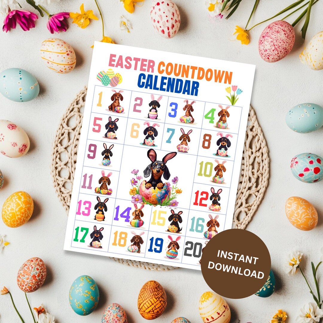 Easter Countdown Calendar Activity for Kids Home Preschool Wall Easter ...