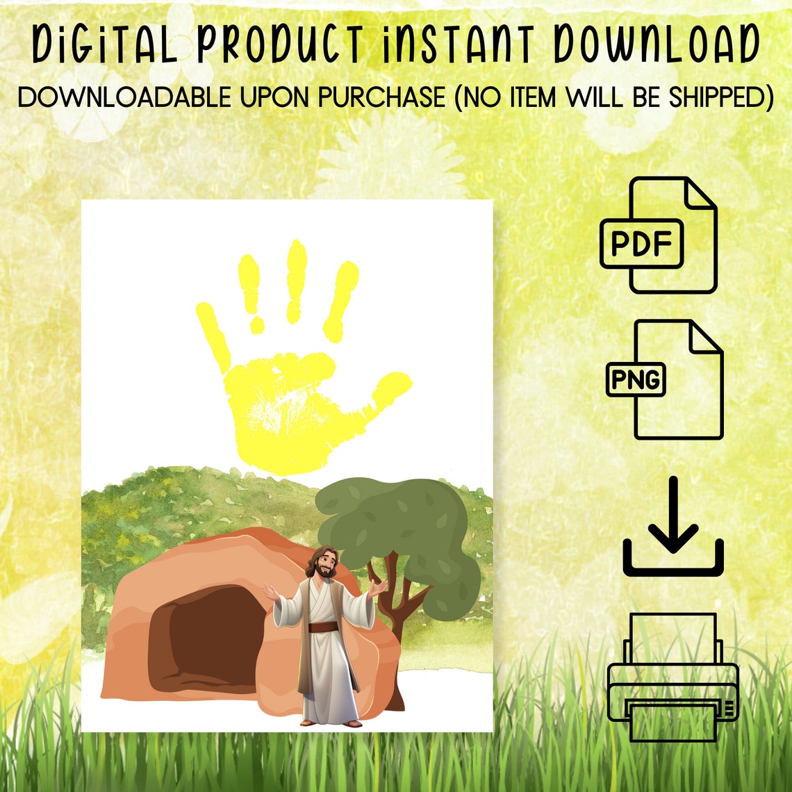 Easter Handprint Craft Bundle Printable Religious Easter DIY Craft for ...