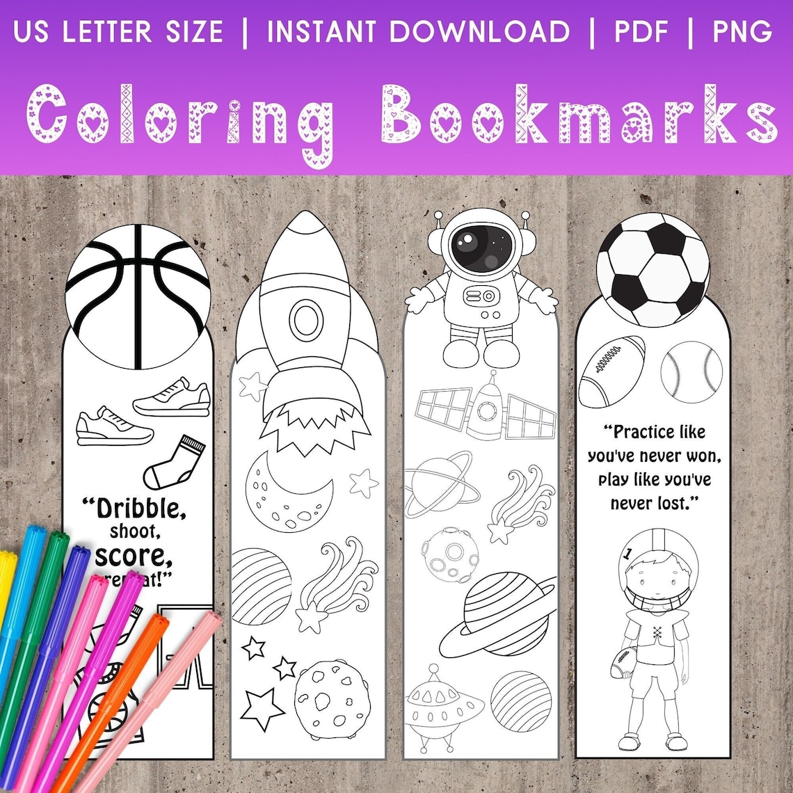 Coloring Bookmarks Printable Coloring Bookmarks Kids Classroom Activity ...
