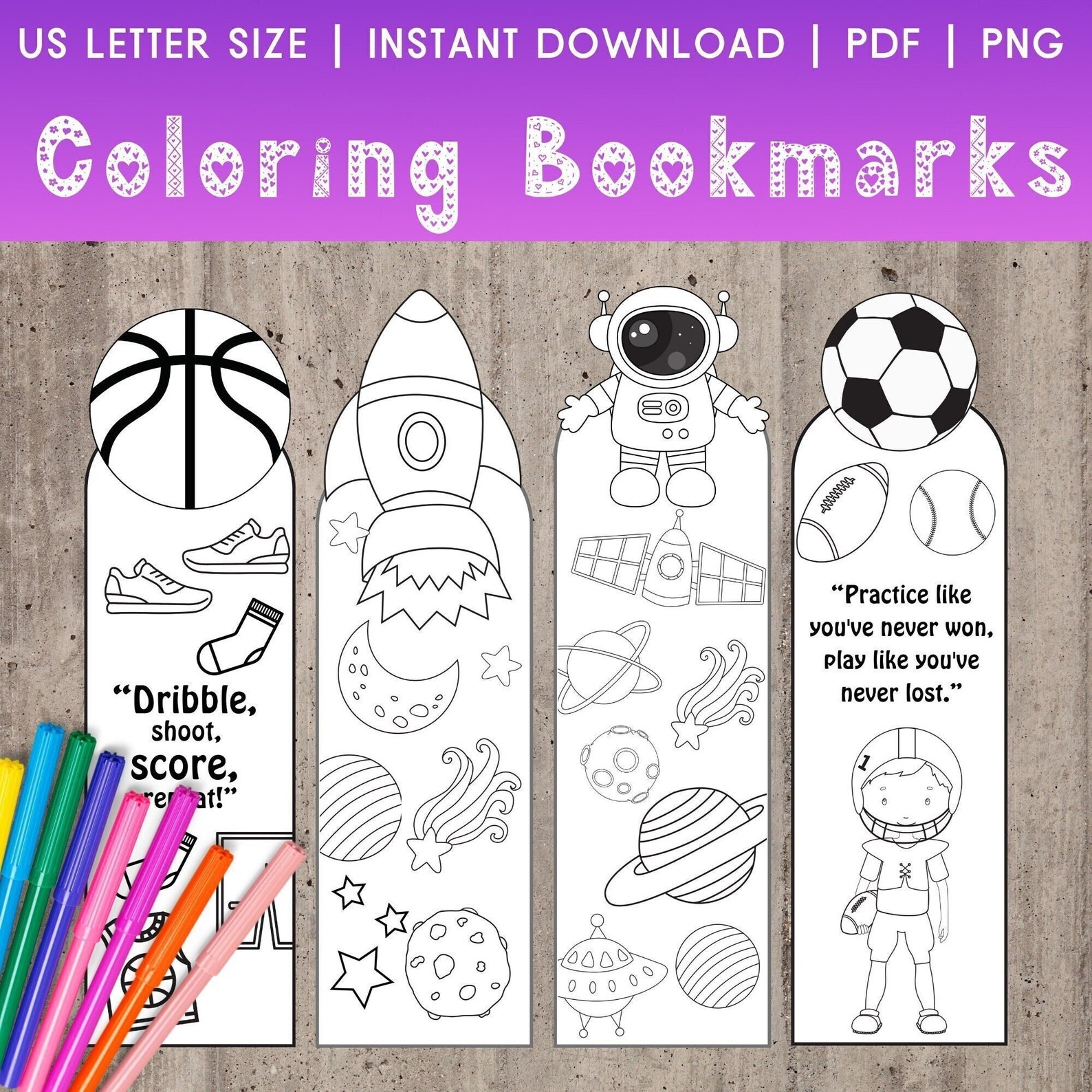 Coloring Bookmarks Printable Coloring Bookmarks Kids Classroom Activity ...