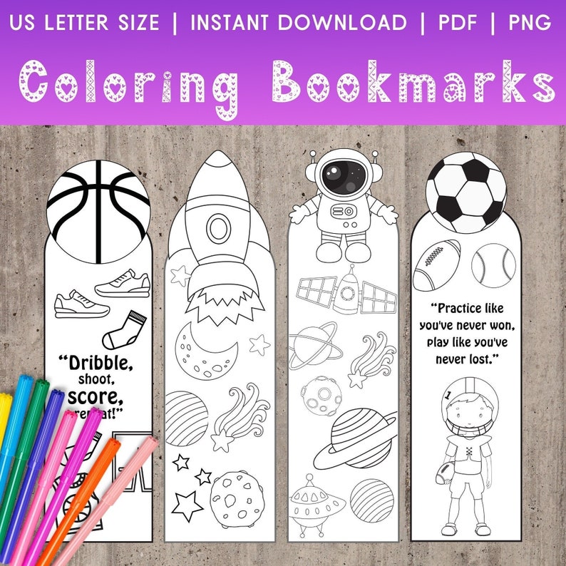 Coloring Bookmarks Printable Coloring Bookmarks Kids Classroom Activity ...
