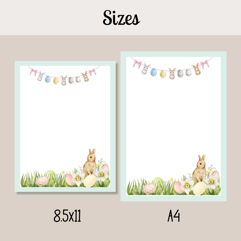 Easter Printable Stationery Easter Bunny Writing Paper Easter Paper ...