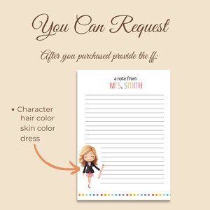 Personalized Teacher Notepad Custom A Note From Teacher Stationery ...