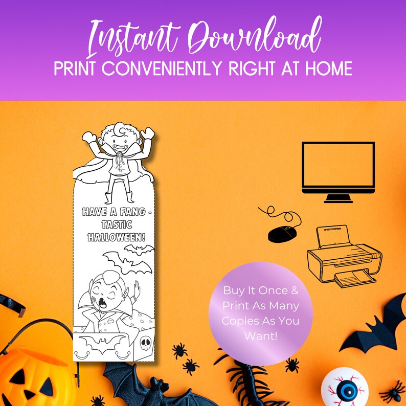 Printable Halloween Coloring Bookmarks to Color Halloween - Etsy