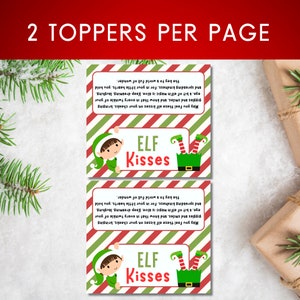 ELF Kisses Treat Bag Christmas Toppers Printable Christmas Gift Tags ...
