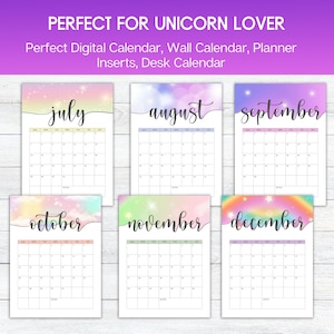 2024 Monthly Calendar Landscape Printable Calendar Template Rainbow ...