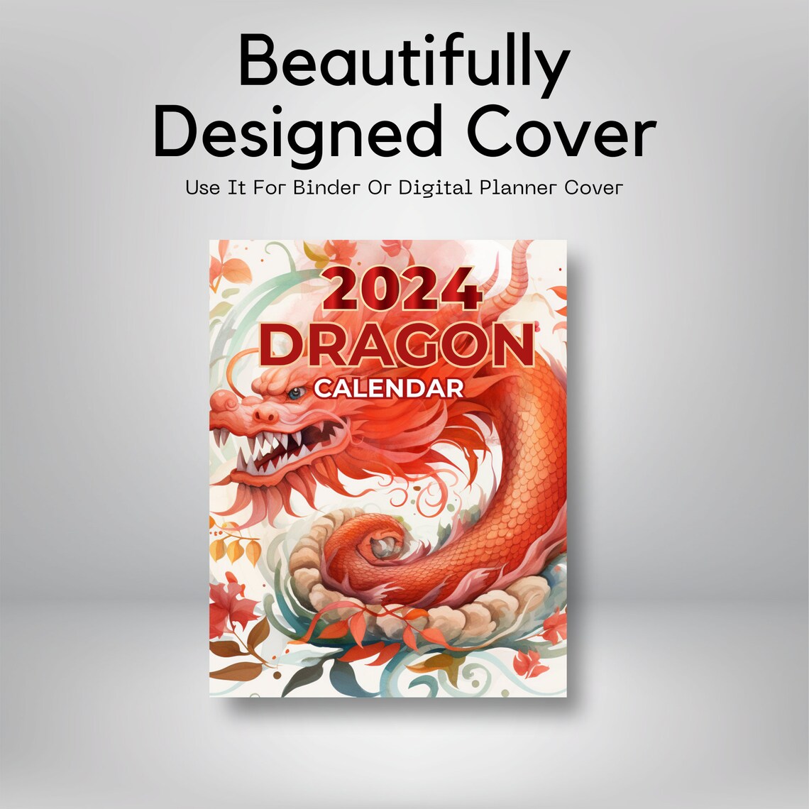 Dragon Calendar 2024 Printable Monthly Fillable Vertical Wall Calendar ...