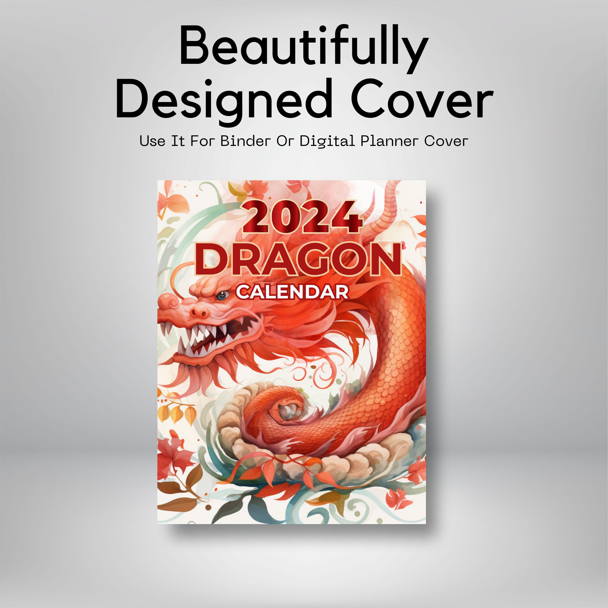 Dragon Calendar 2024 Printable Monthly Fillable Vertical Wall Calendar ...