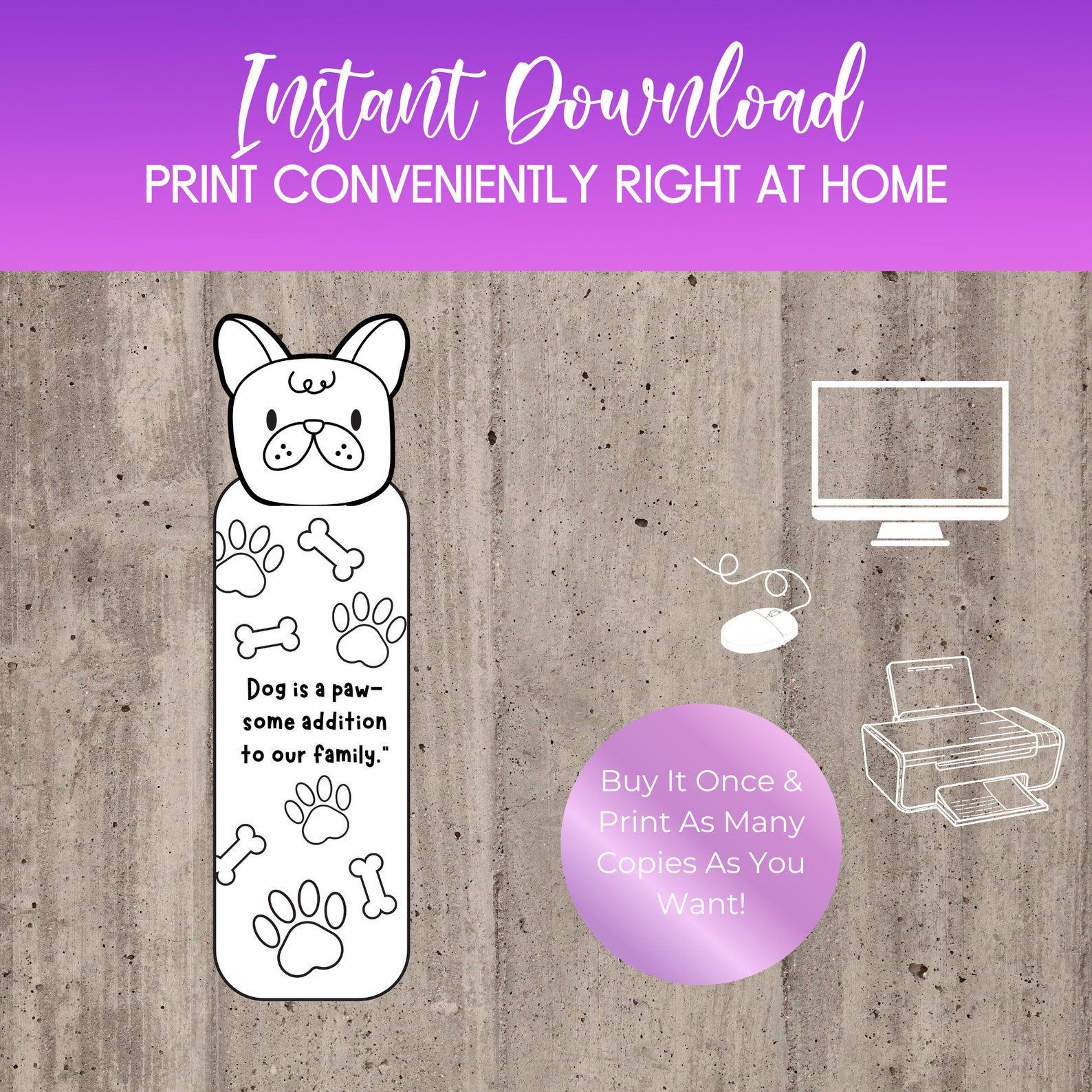 Animal Bookmarks Set of 5 Coloring Bookmarks Printable Coloring ...