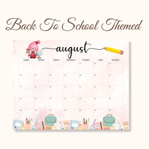 August 2024 Calendar Printable Kids Calendar 2024 Fillable Calendar ...