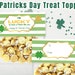 Printable St Patricks Day Treat Topper Bag Lucky Green Shamrock Class ...