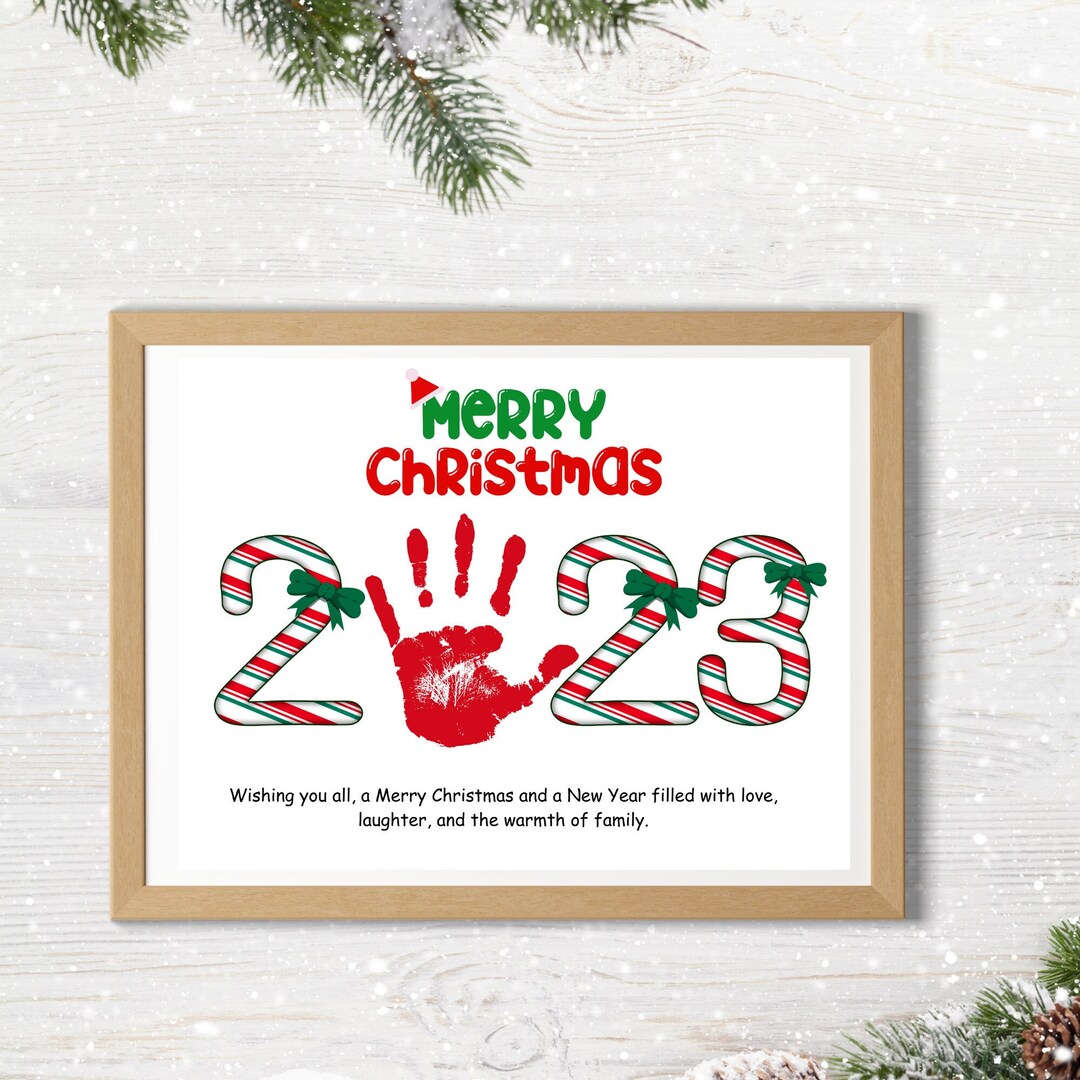 2023 Christmas Handprint Craft Printable Toddler Handprint Art ...