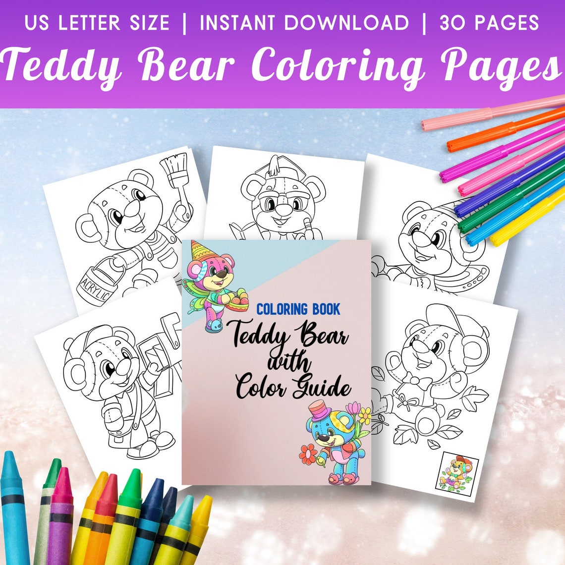 Bear Coloring Pages Color Copying Teddy Bear Coloring Kids Printable ...