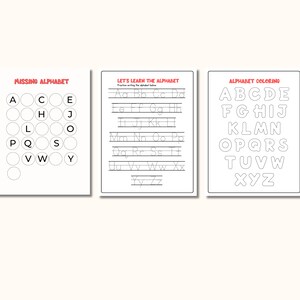 Alphabet Letter Craft 26 Letters Set Tracing Coloring Letters Beginning ...