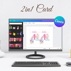 Editable Unicorn Party Table Number Card Table Decor Rainbow Colors ...